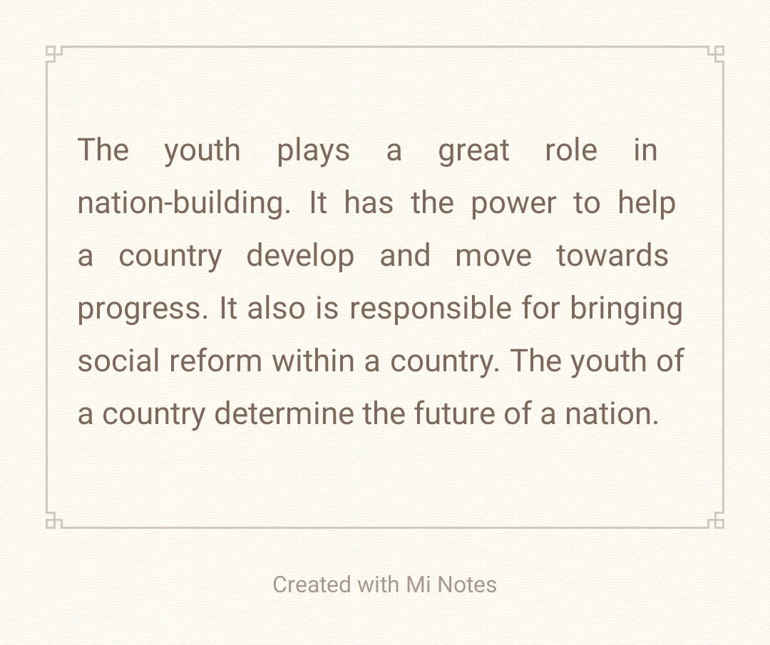 Role of Youth In Nation Building. – India NCC
