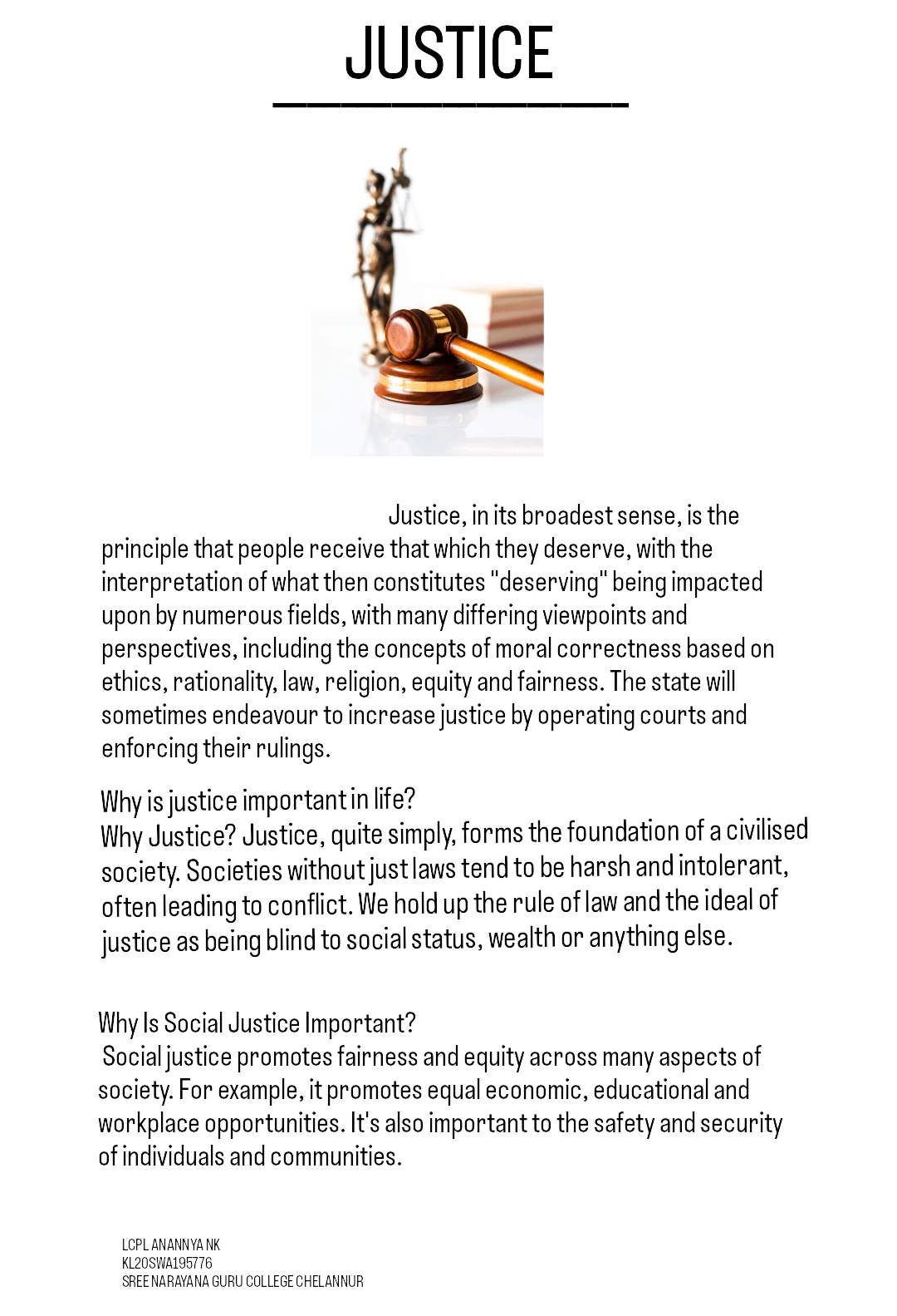 JUSTICE – India NCC