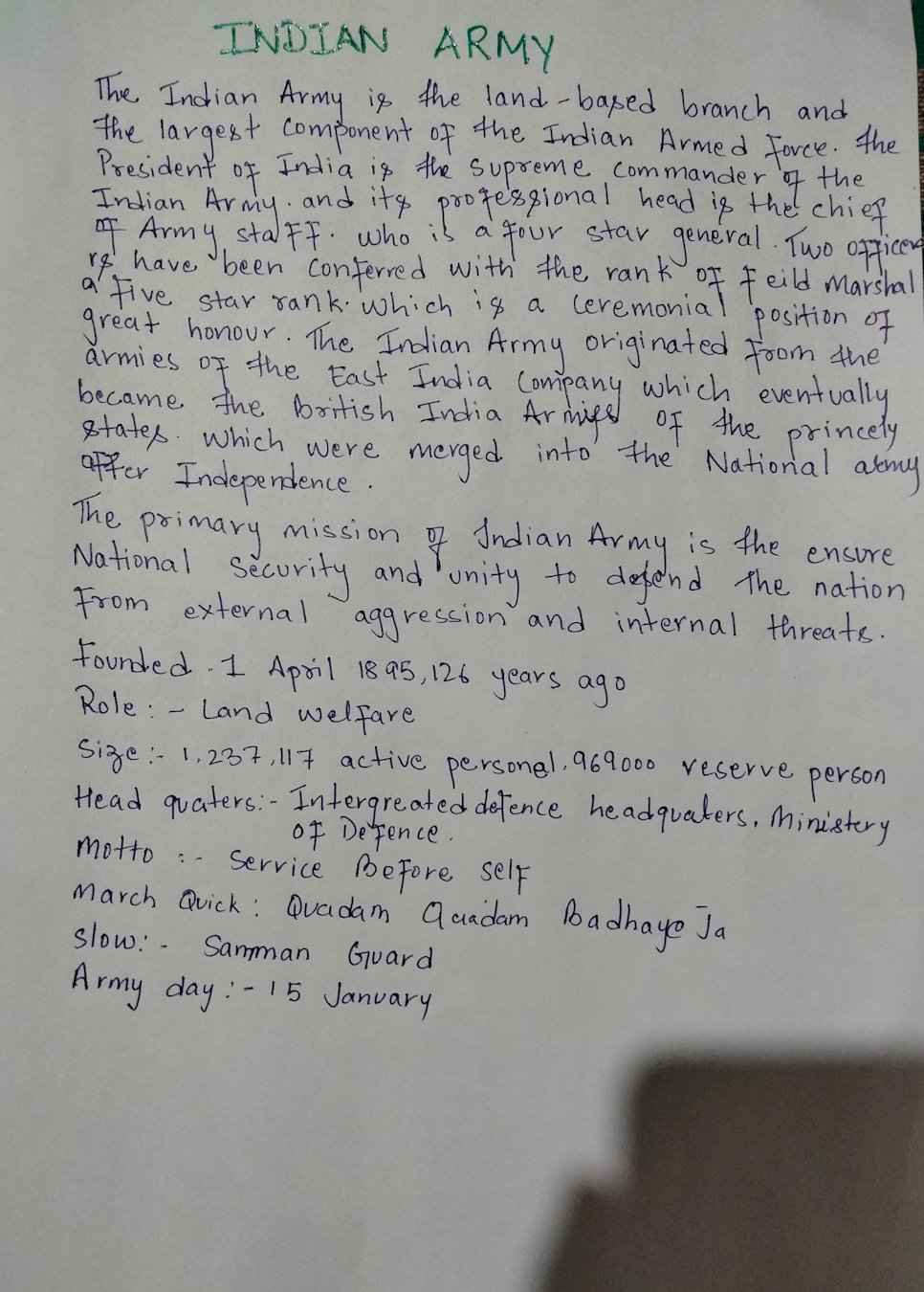 Arpan Rai – India NCC