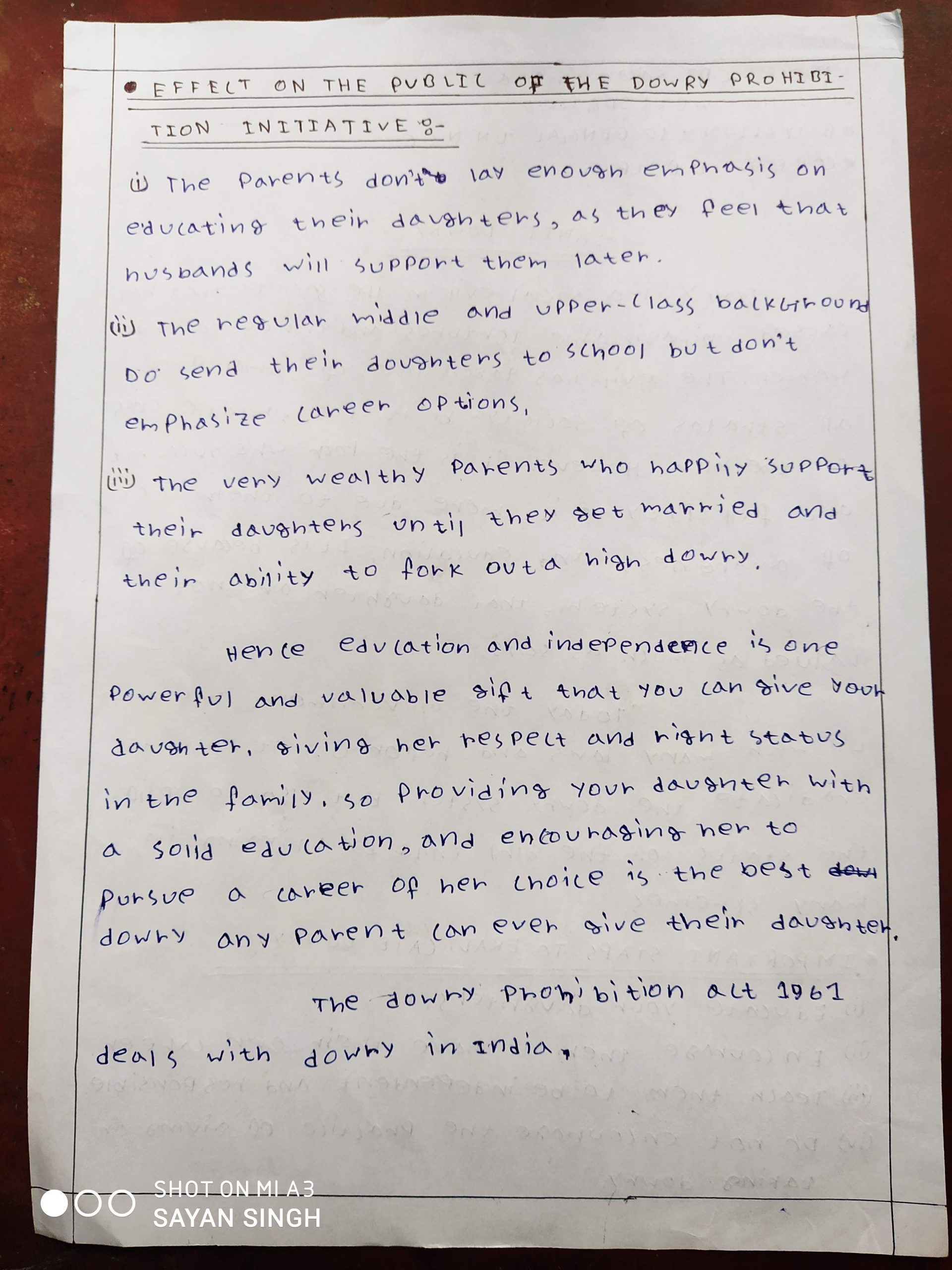 Anti dowry – India NCC