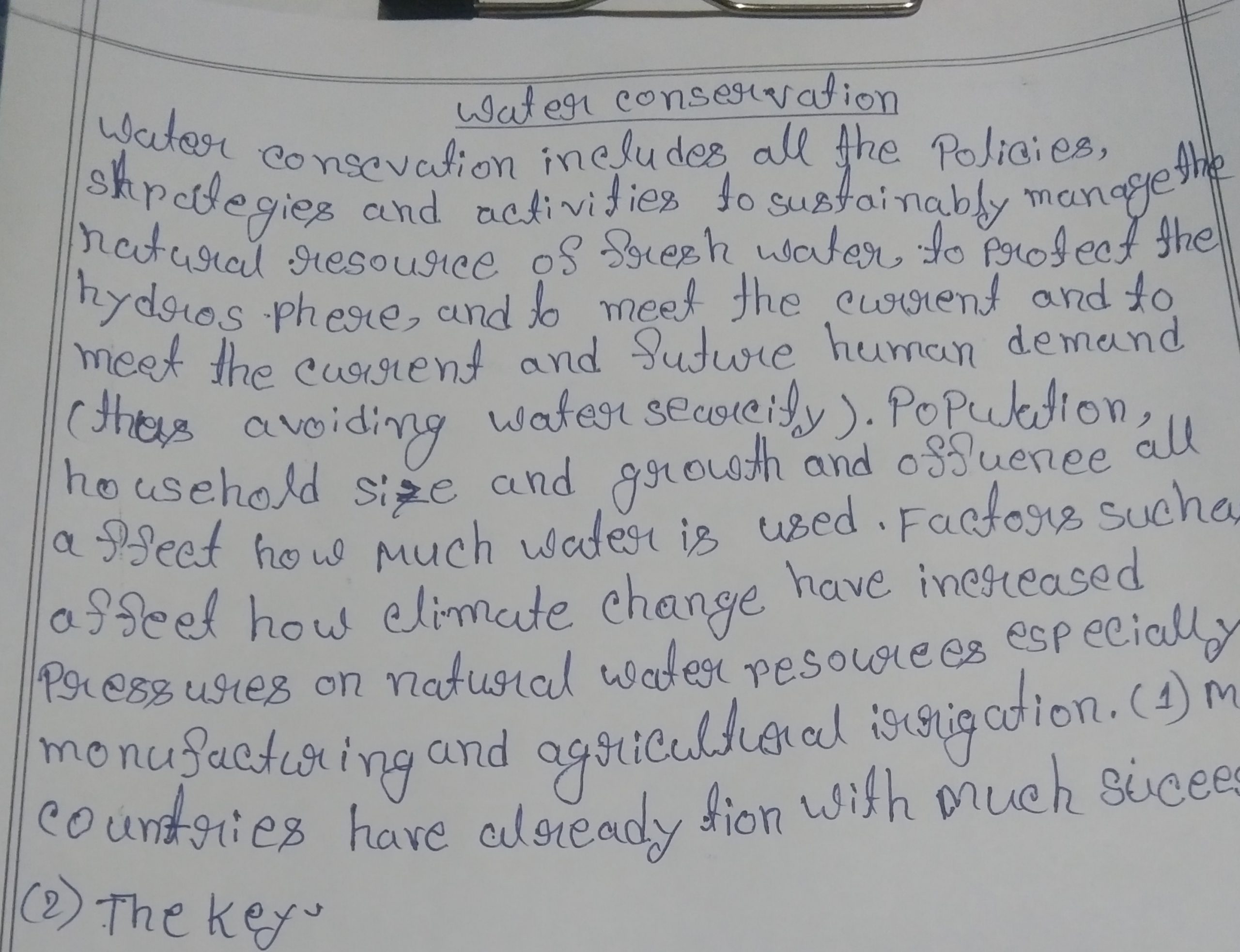 Water conservation – India NCC