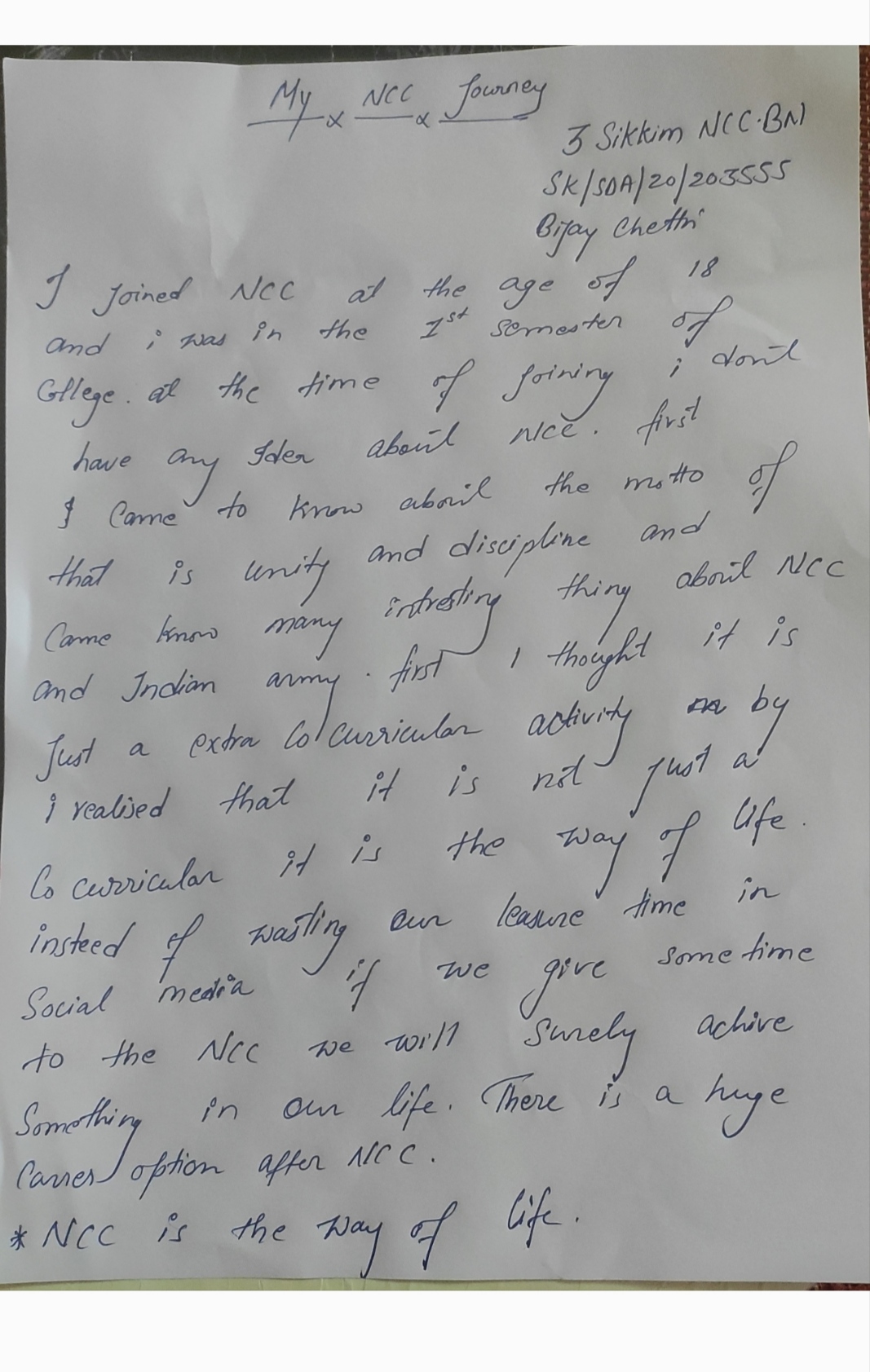My ncc journey – India NCC