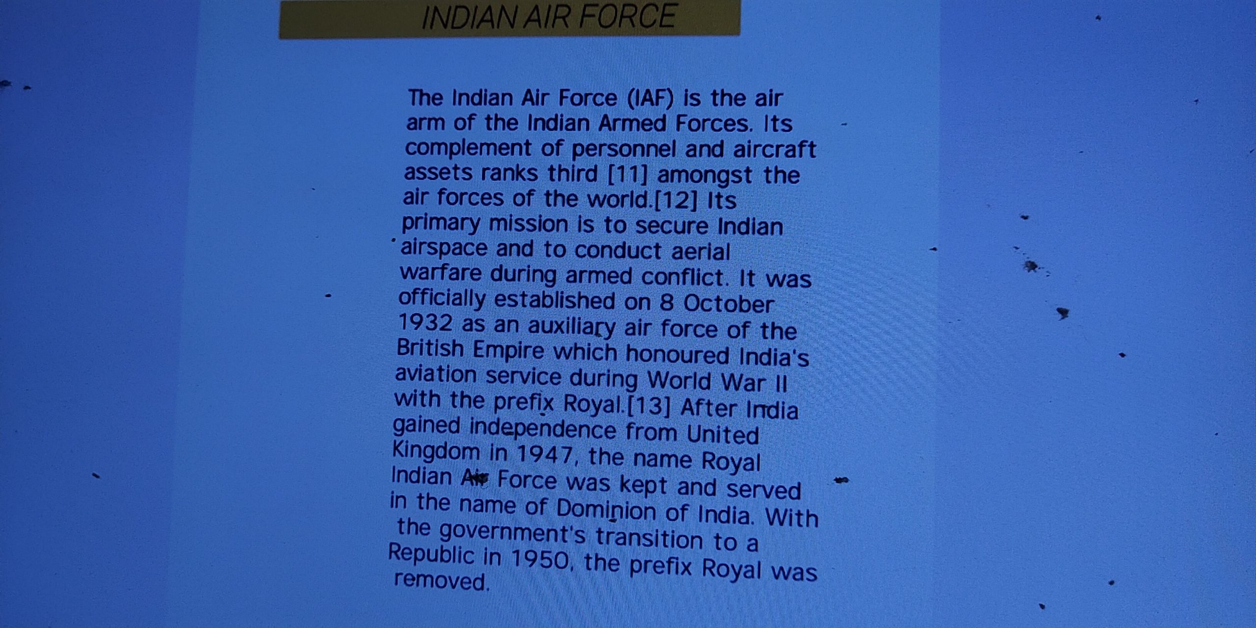 INDIAN AIR FORCE – India NCC