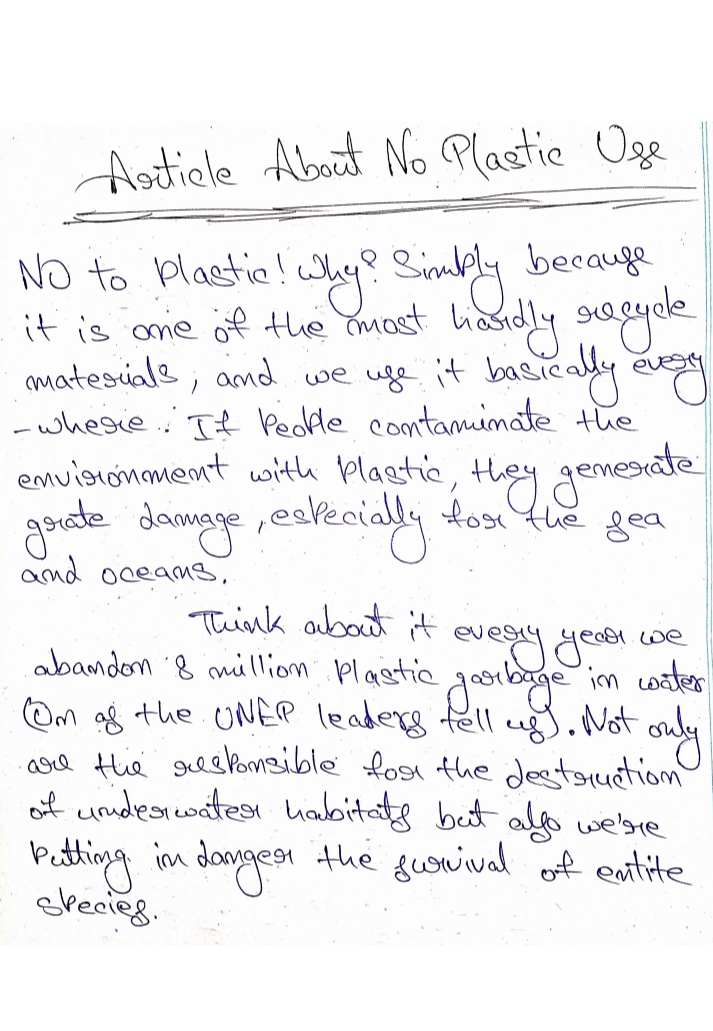 No use plastic – India NCC