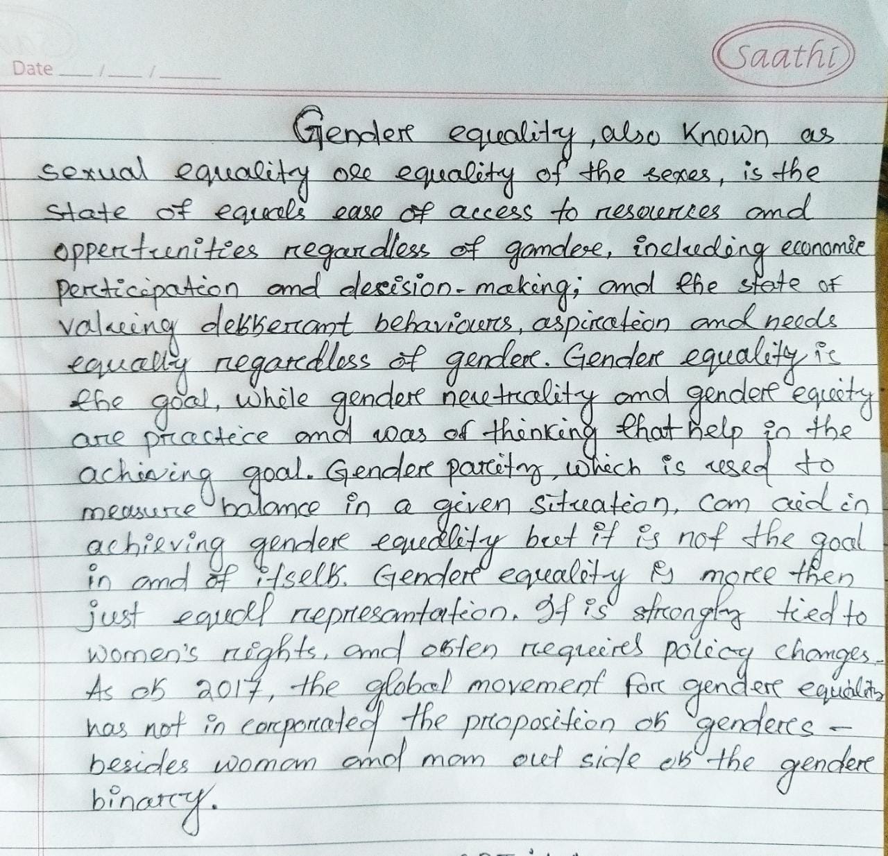 Gender equality – India NCC