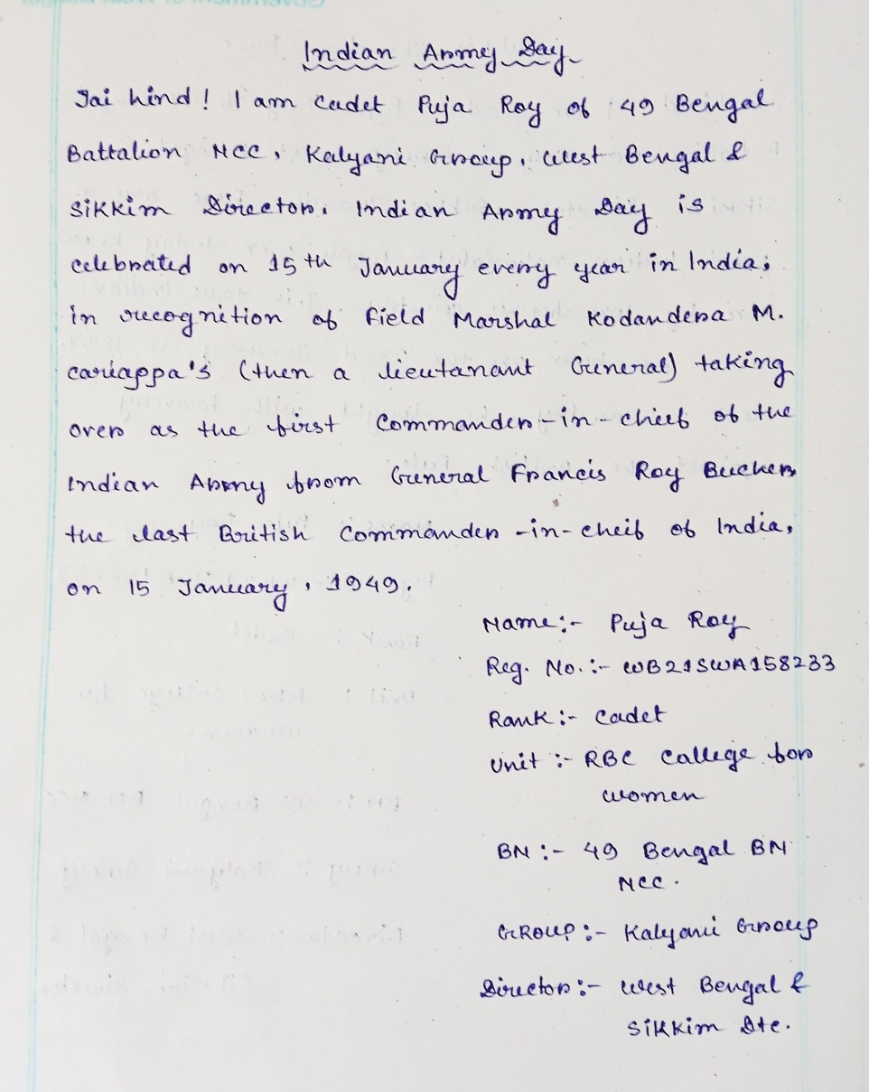 Indian Army Day – India NCC