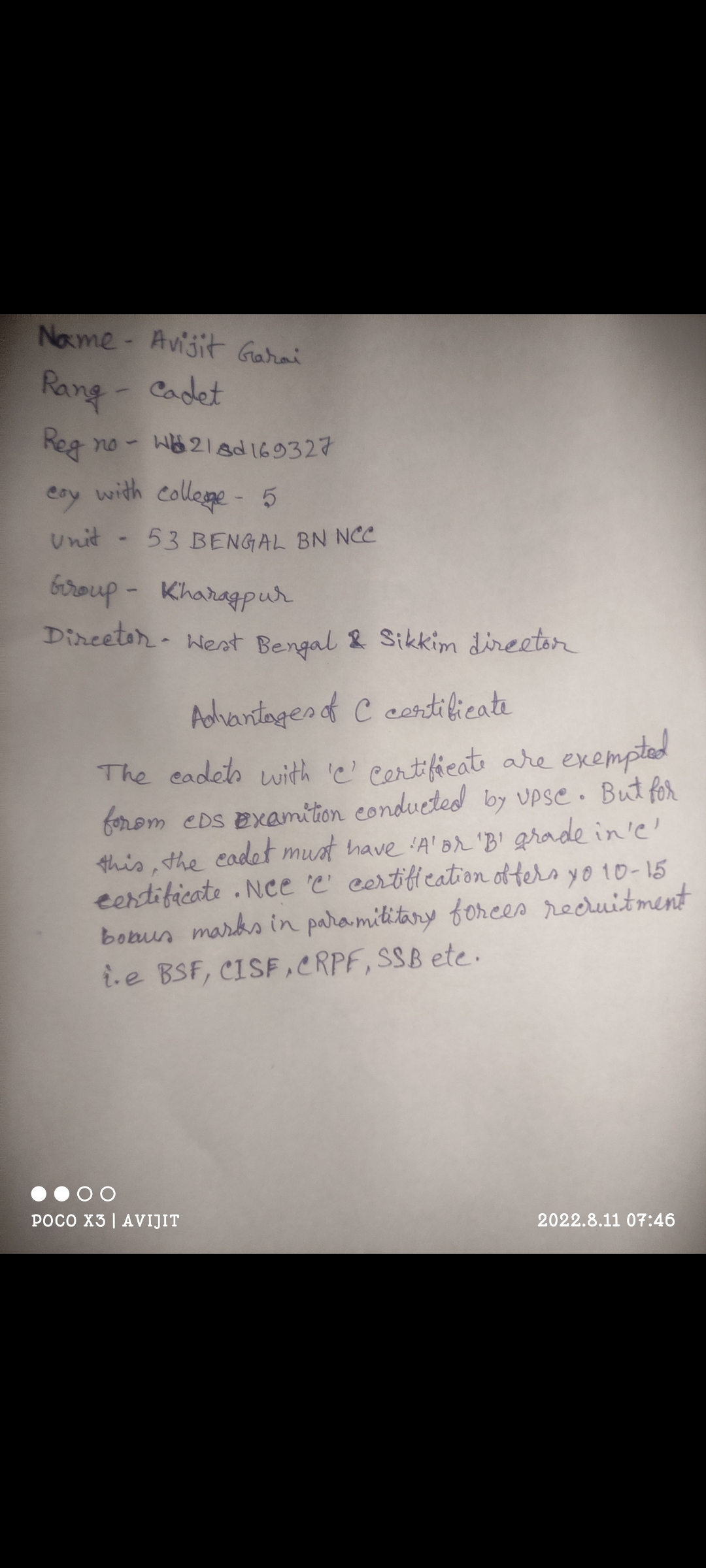 Advantages of C certificate – India NCC