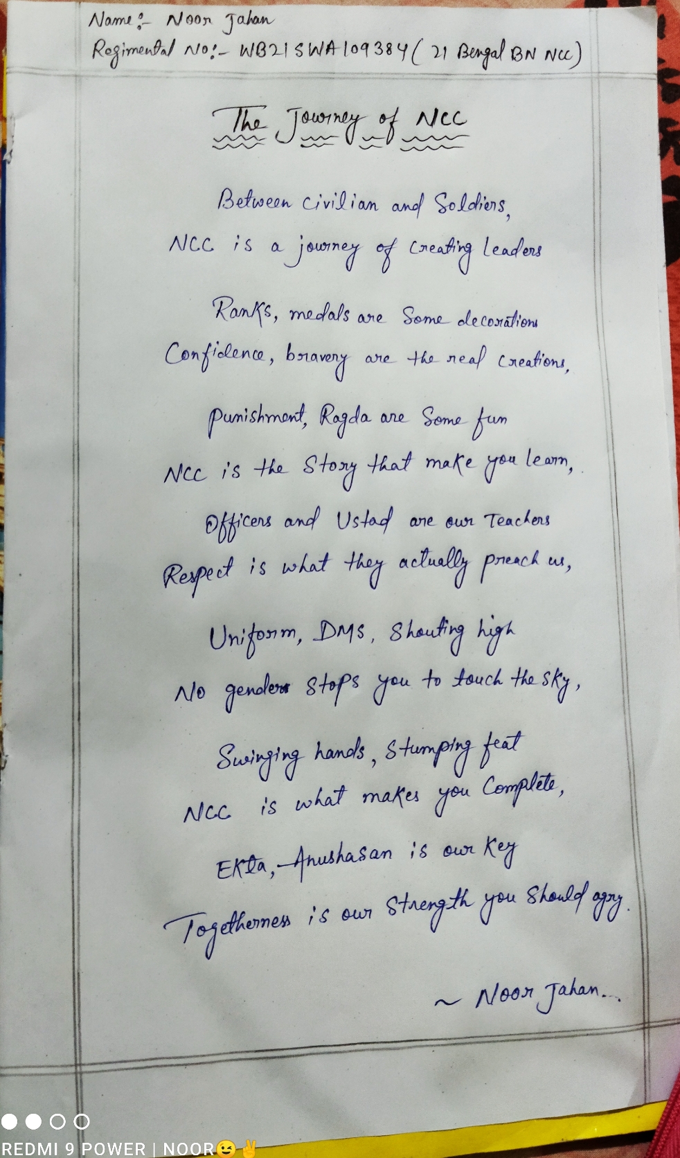 Poem on The Journey Of NCC – India NCC