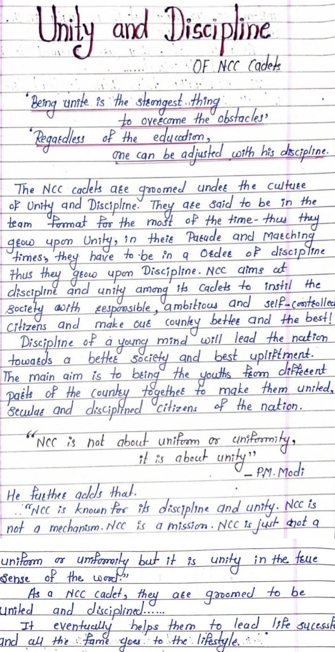 Unity and discipline – India NCC