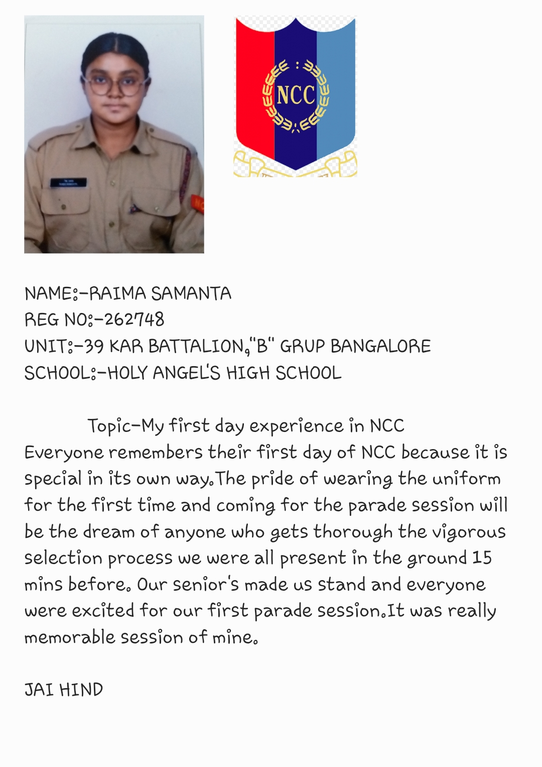 My first day expirence in NCC – India NCC