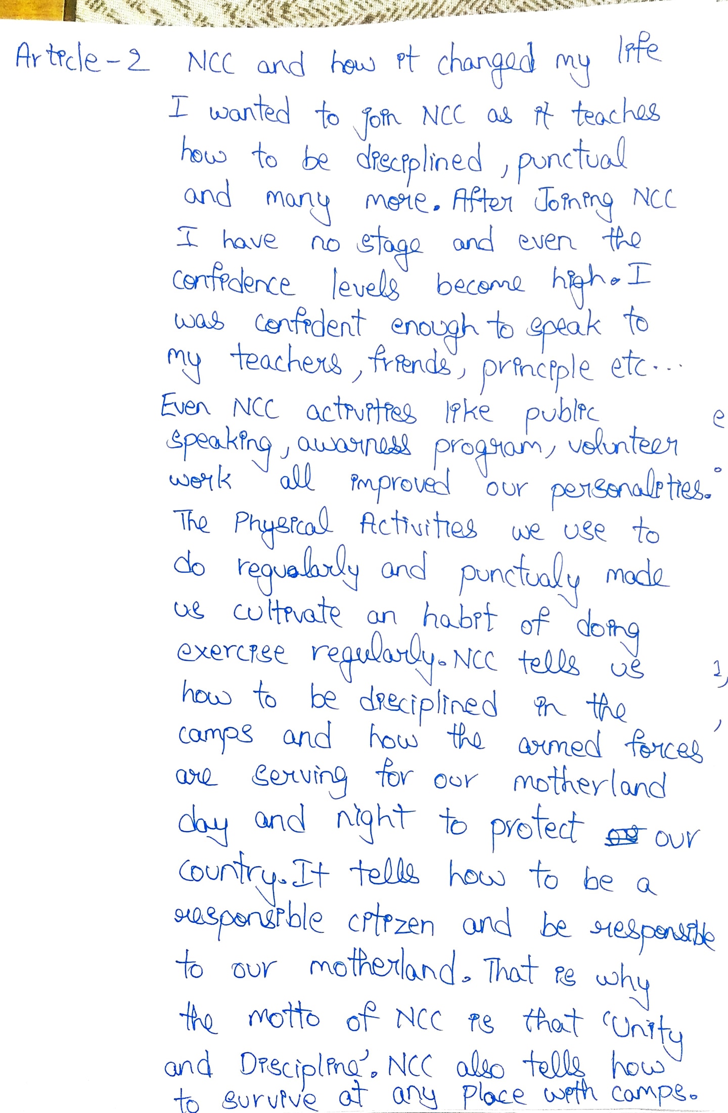 Motivation Of NCC And NCC How It Changed My Life – India NCC