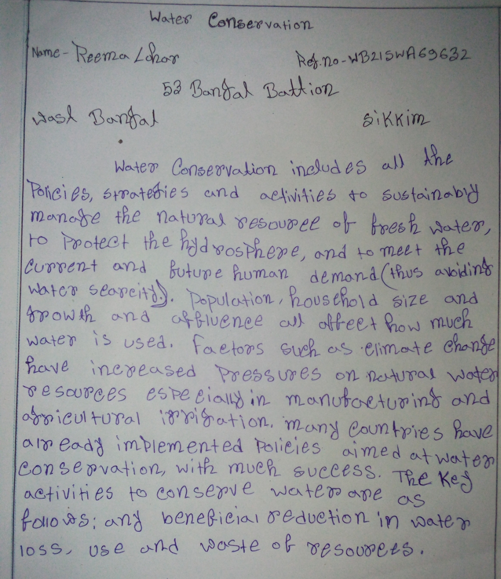 Water Conservation – India NCC