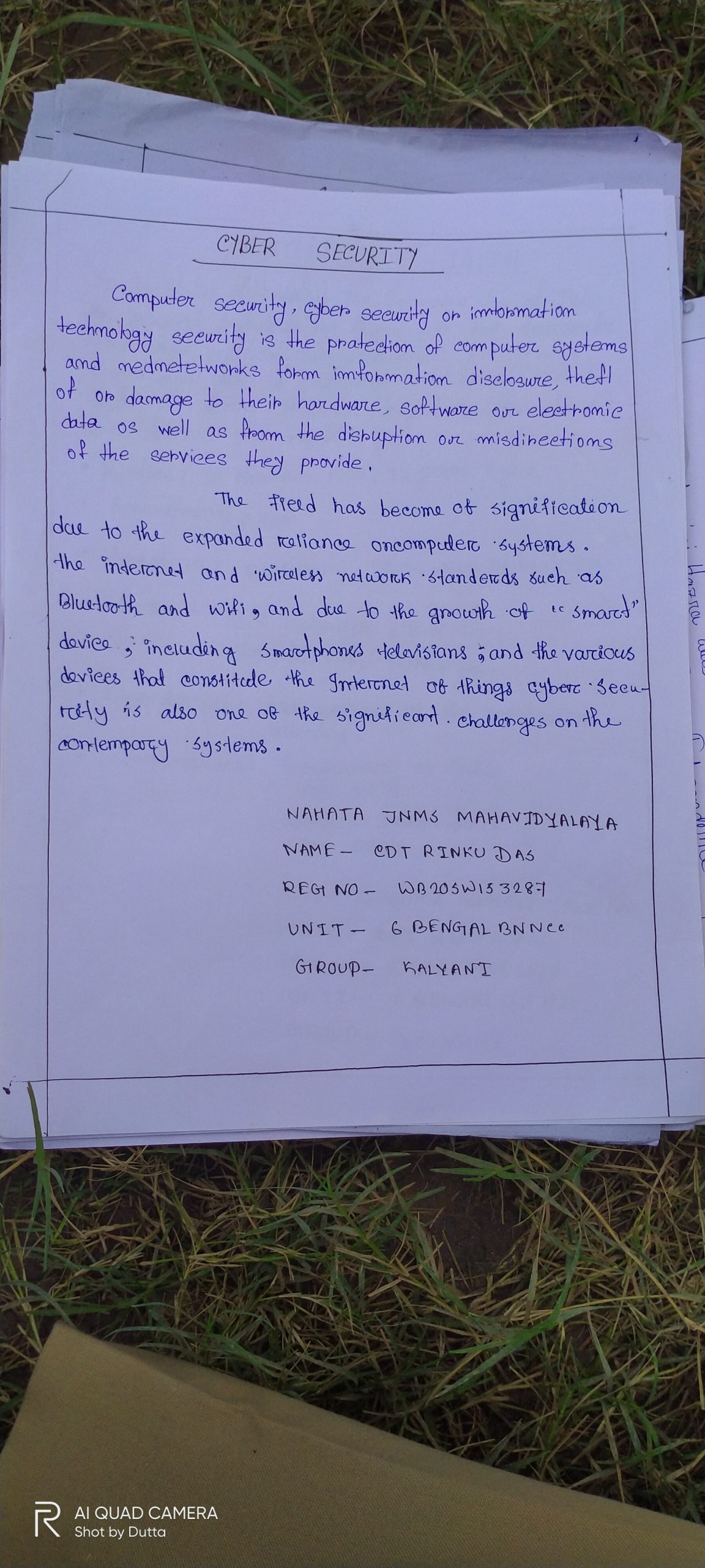 Cyber security – India NCC