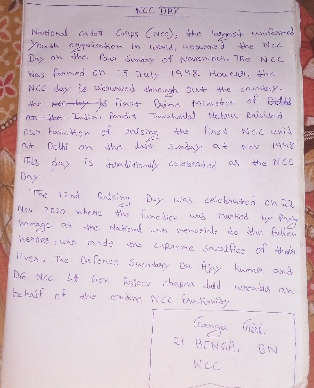 NCC day – India NCC