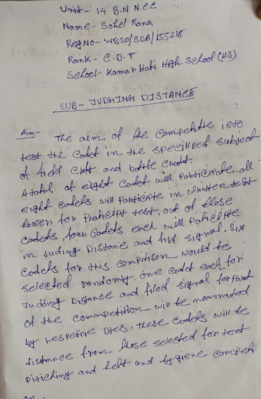 Judging Distance – India NCC