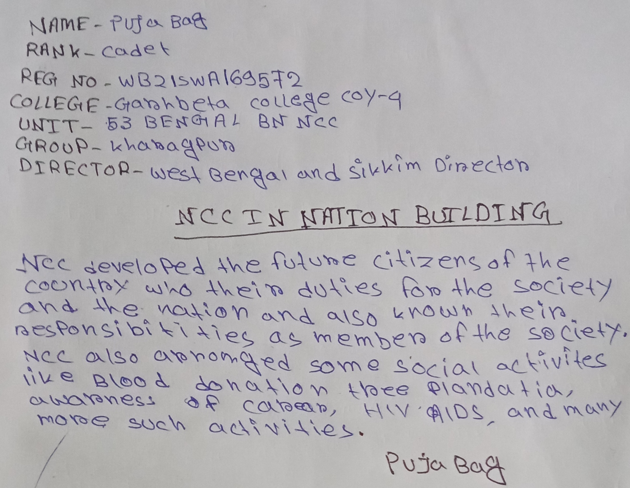 Ncc in nation building – India NCC