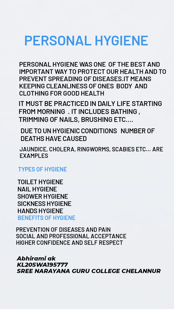 Article_personal hygiene – India NCC