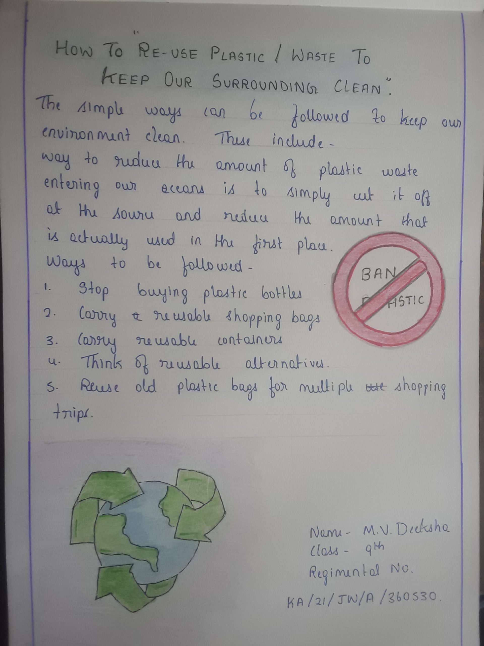 REUSE OF PLASTIC / WASTE TO KEEP OUR ENVIRONMENT CLEAN – India NCC