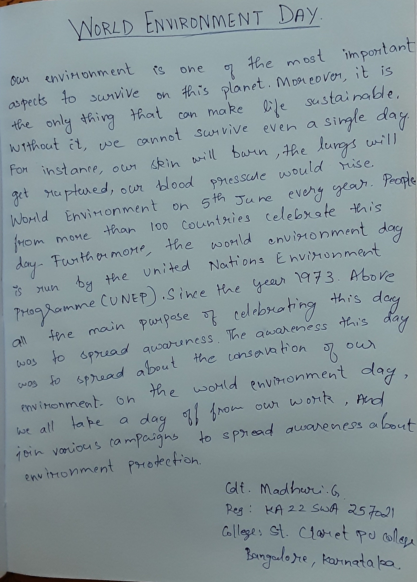 World environment day – India NCC