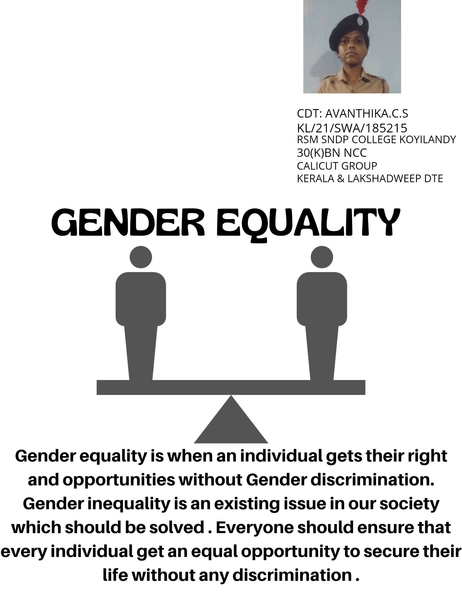 Gender equality – India NCC