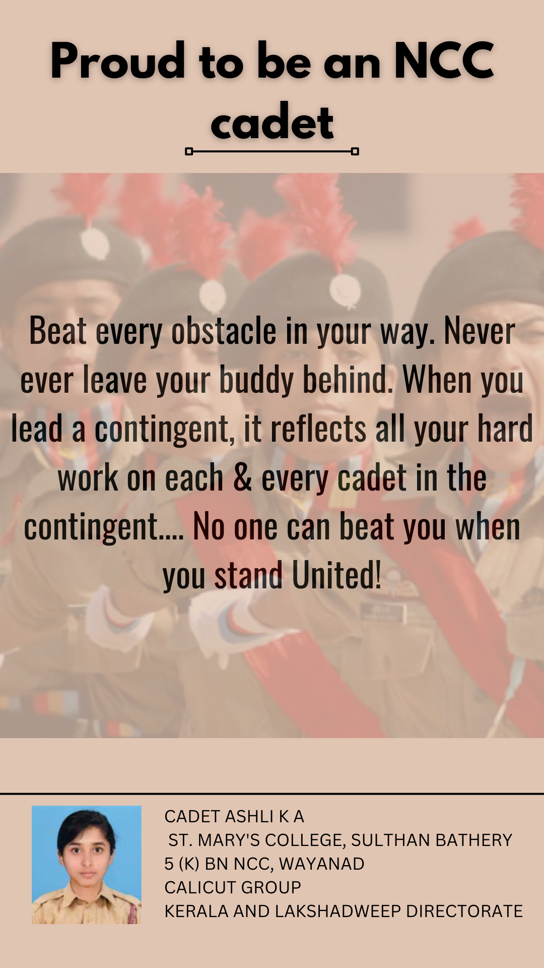 Proud to be a NCC cadet – India NCC