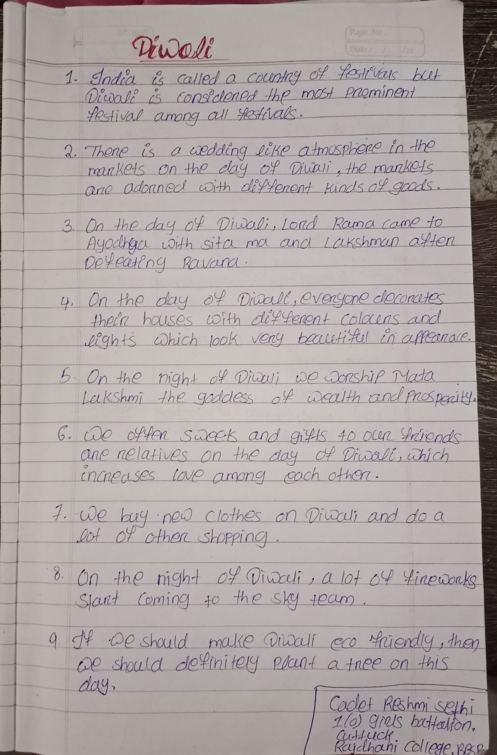 Diwali – India NCC