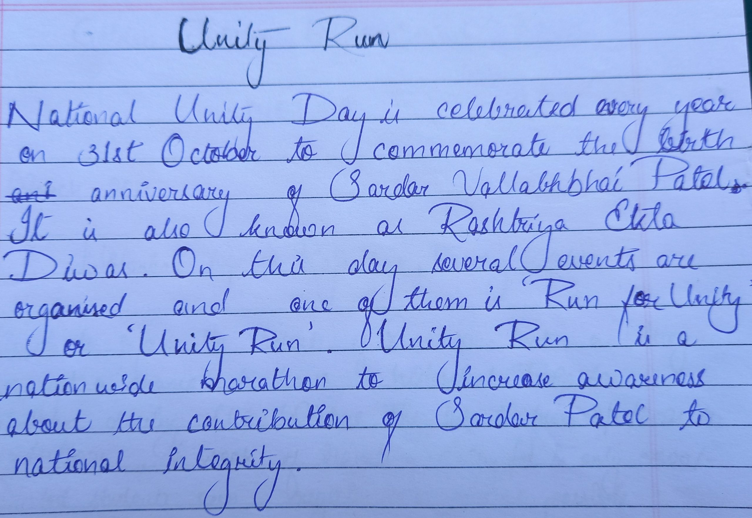 Unity run – India NCC