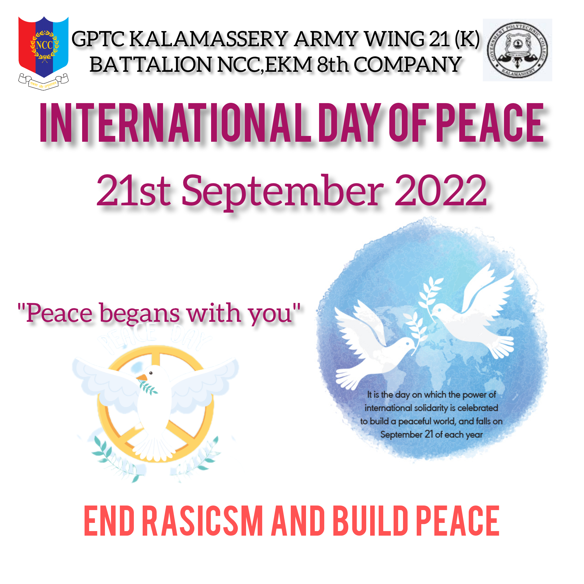 International Day Of Peace 21st September – India NCC