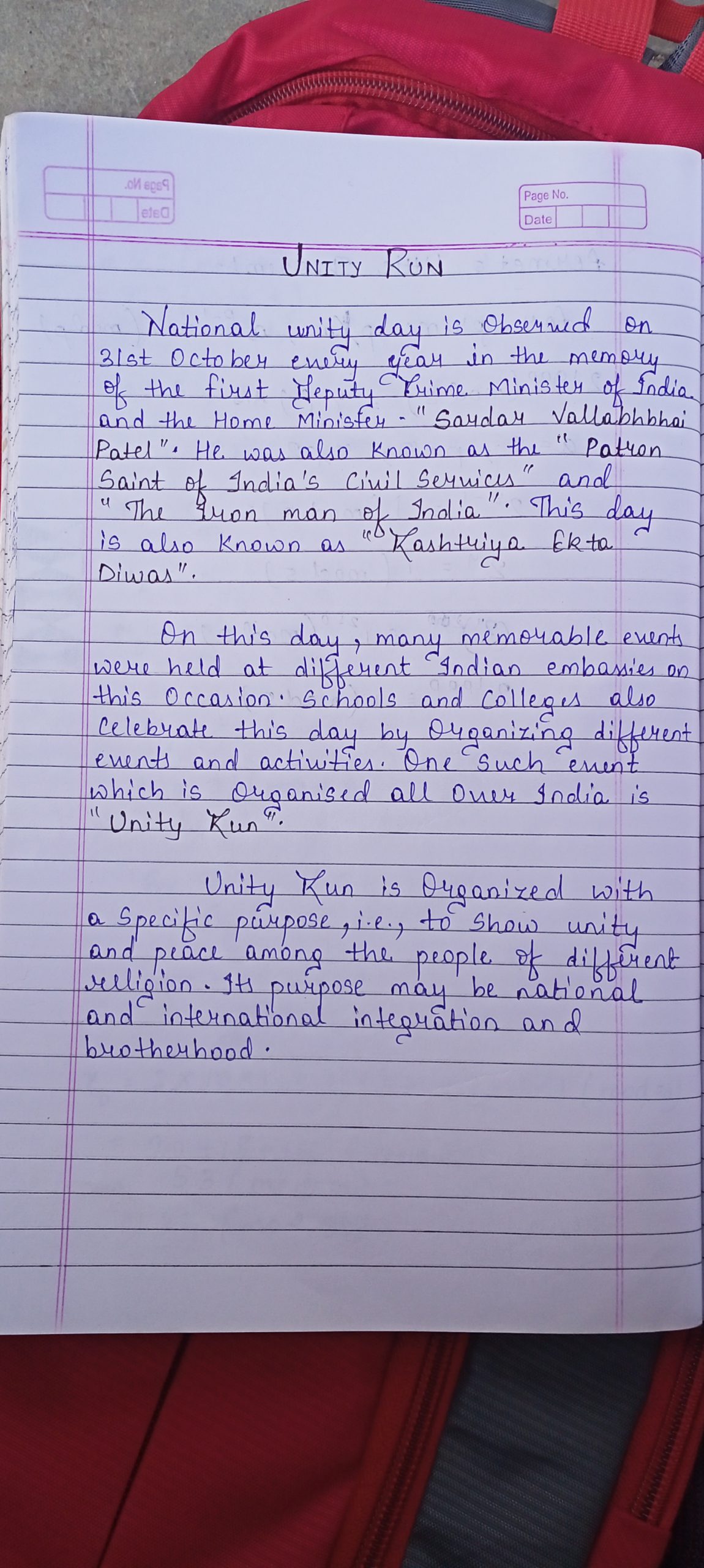 Unity run – India NCC