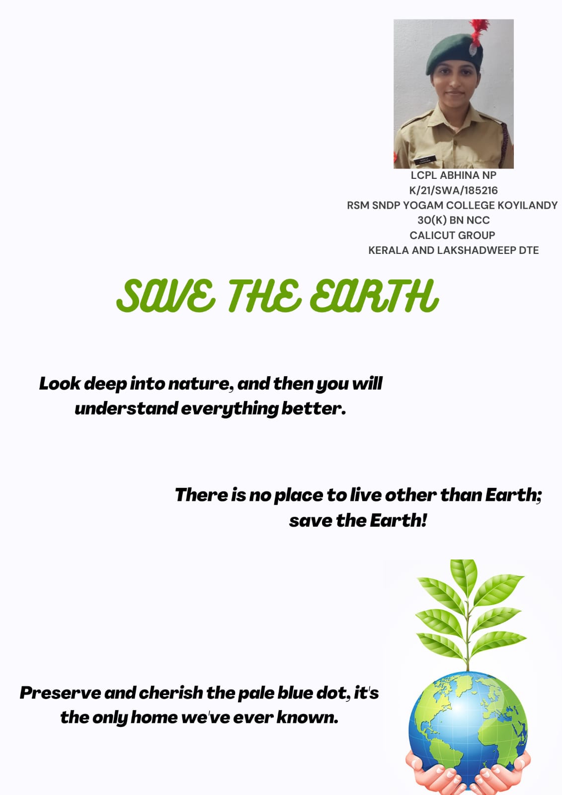 Save The Earth – India NCC
