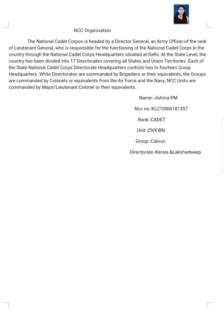 NCC Organisation – India NCC