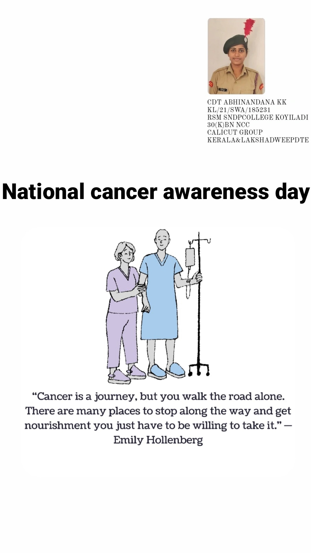 National Cancer awareness day – India NCC