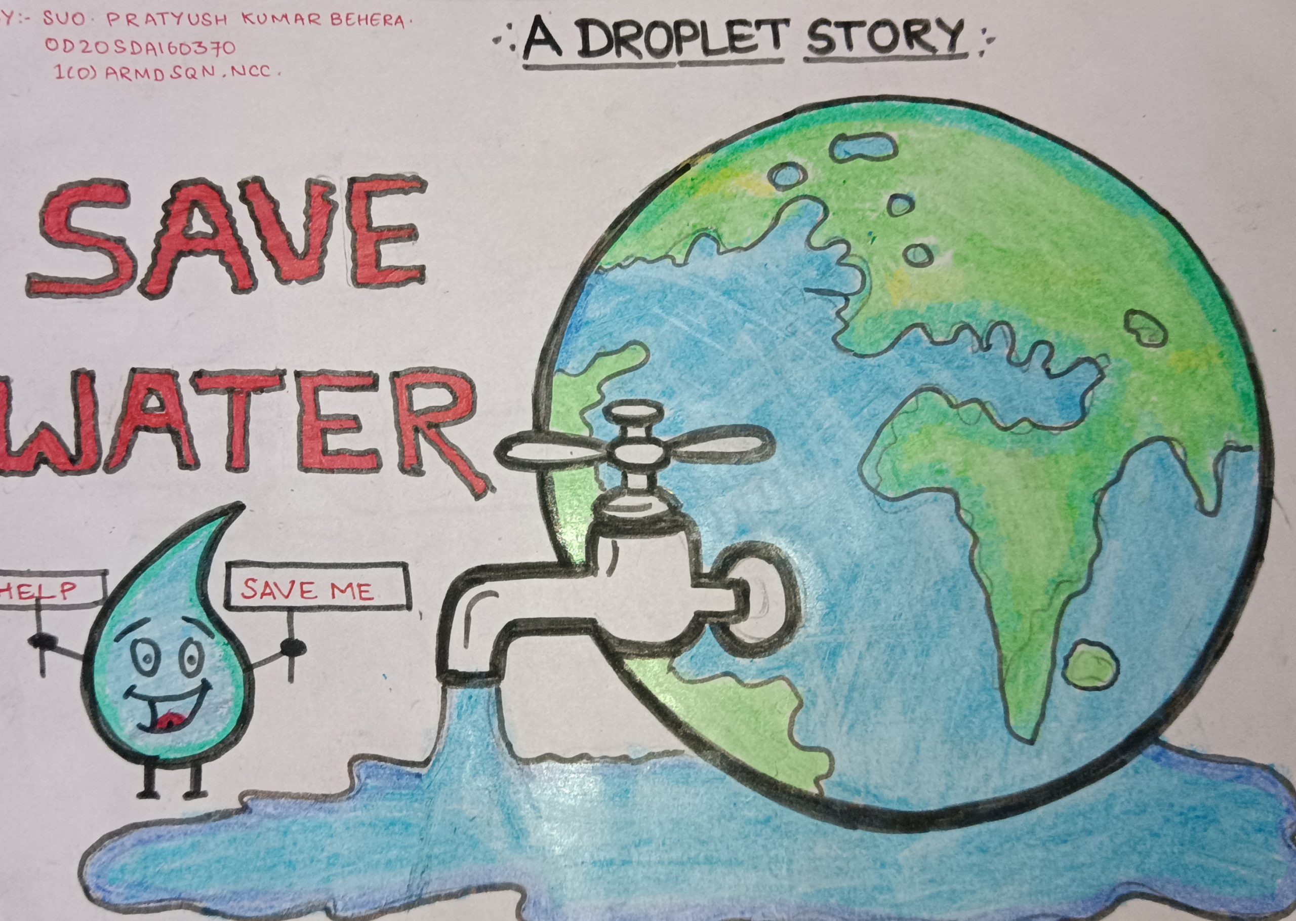 POSTER ON SAVE EARTH AND SAVE WATER – India NCC