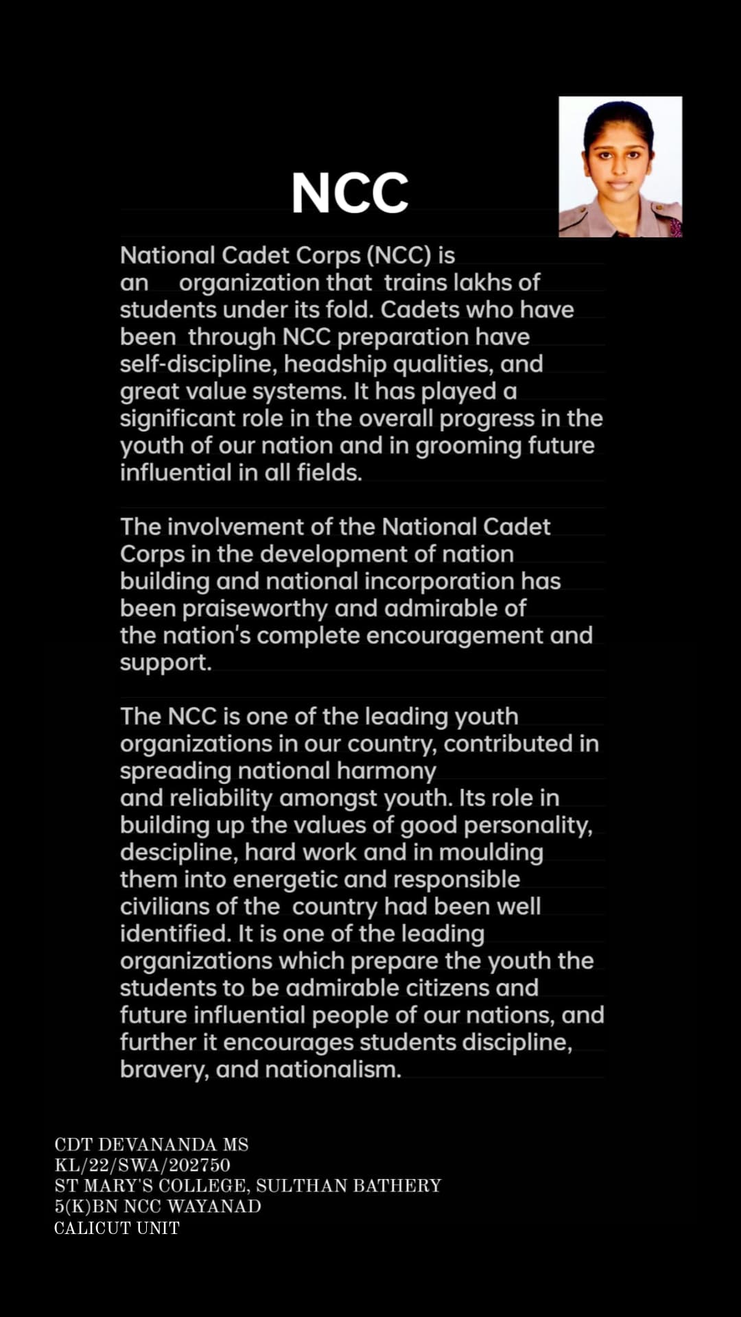 Article on ncc – India NCC