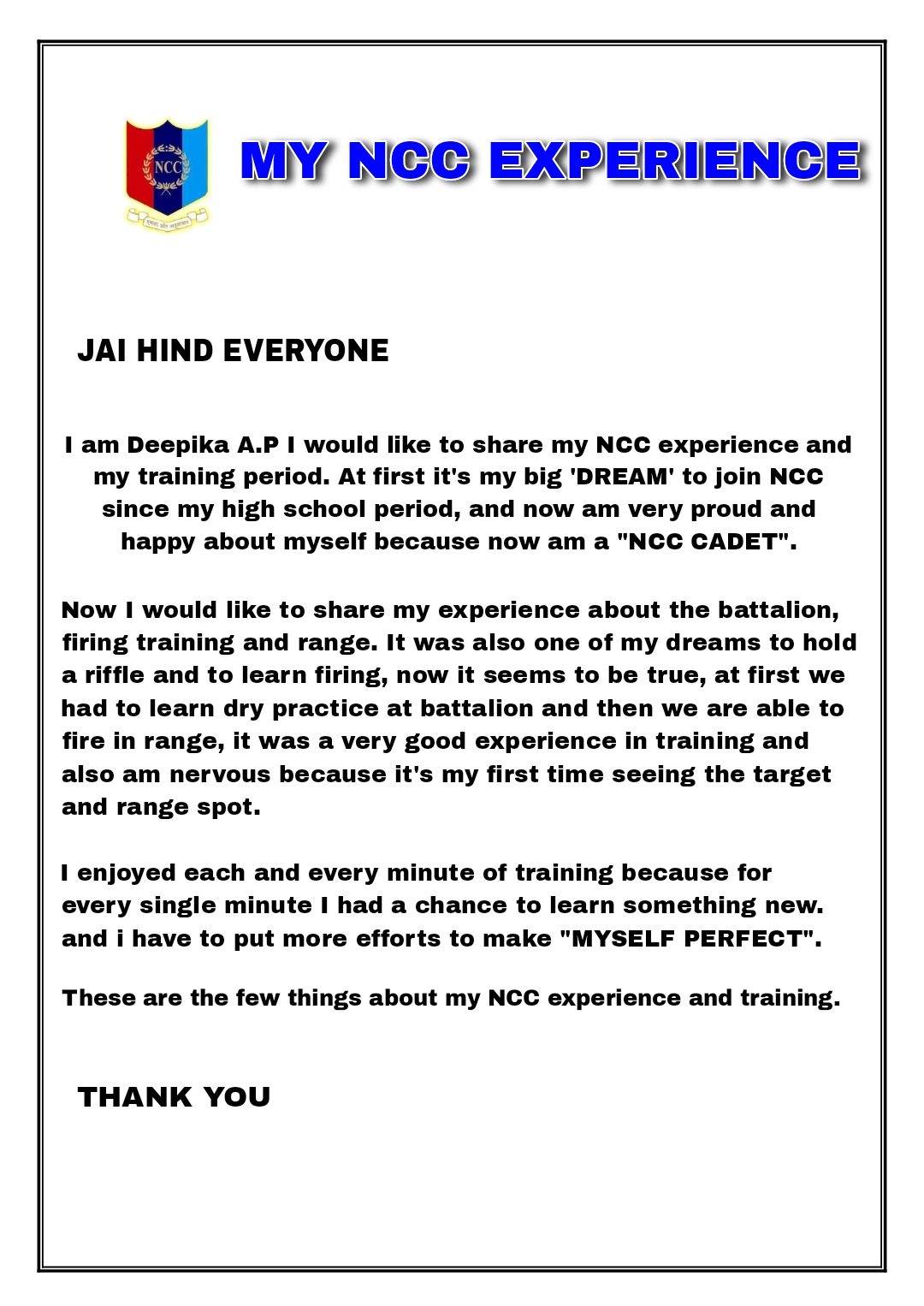 My NCC experience – India NCC