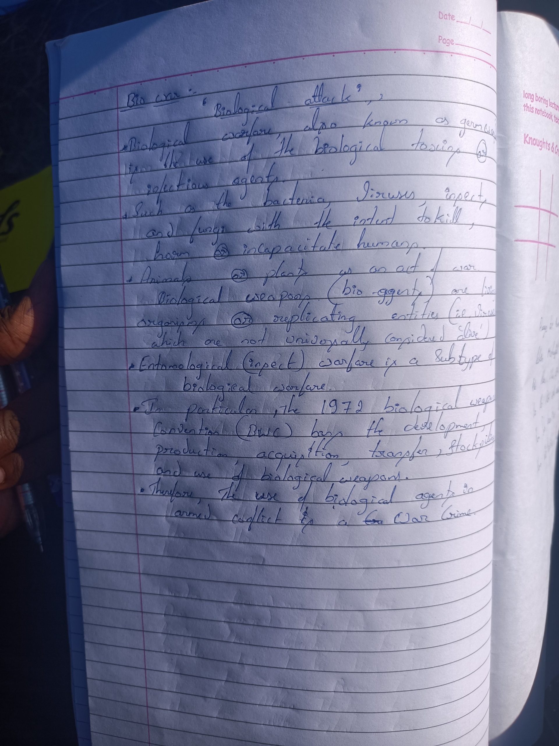 Bio war – India NCC