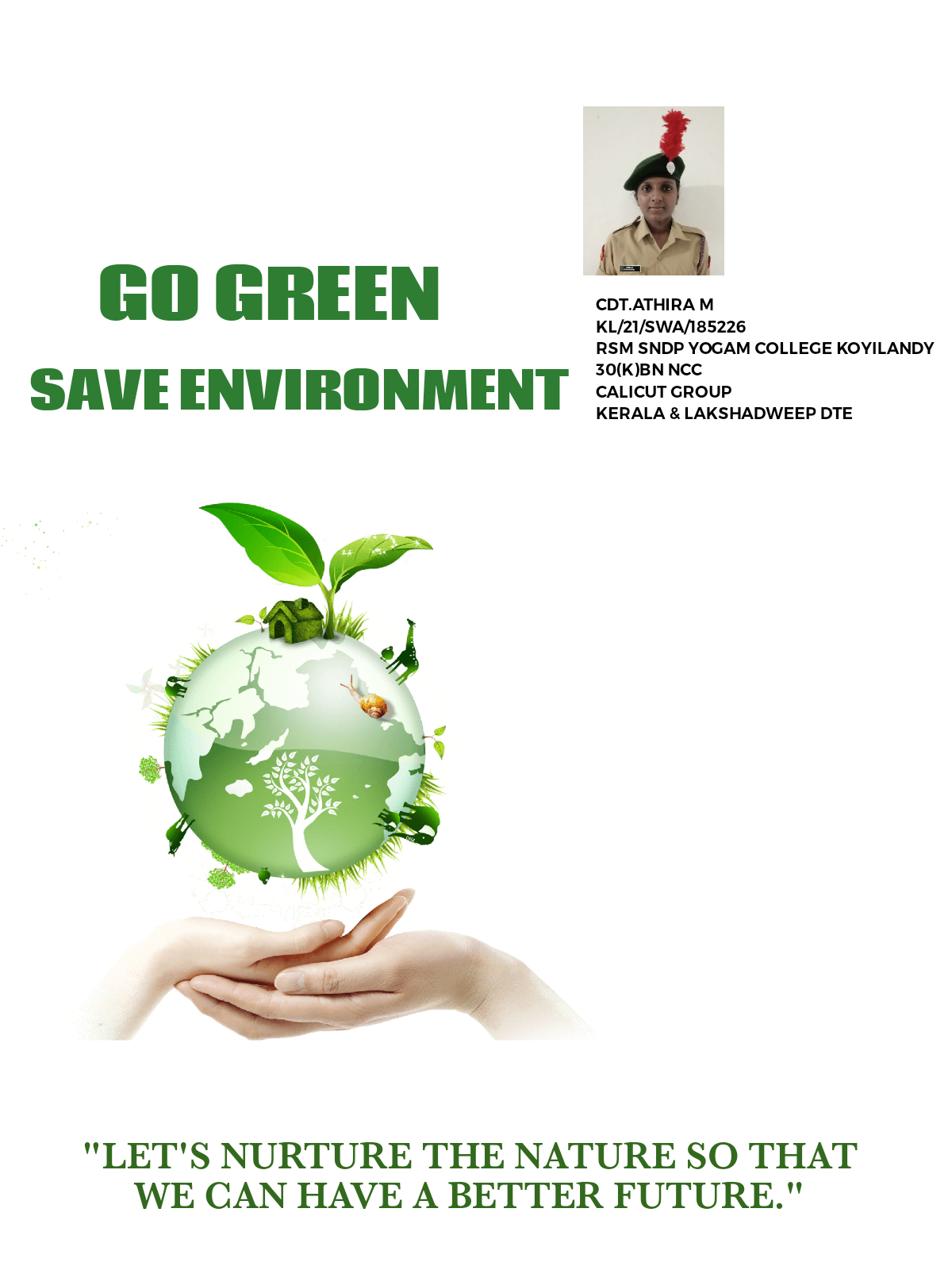 GO GREEN SAVE ENVIRONMENT – India NCC
