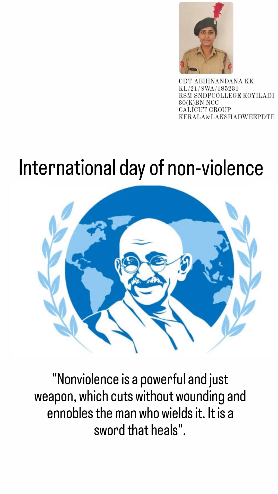 International day of non violence – India NCC