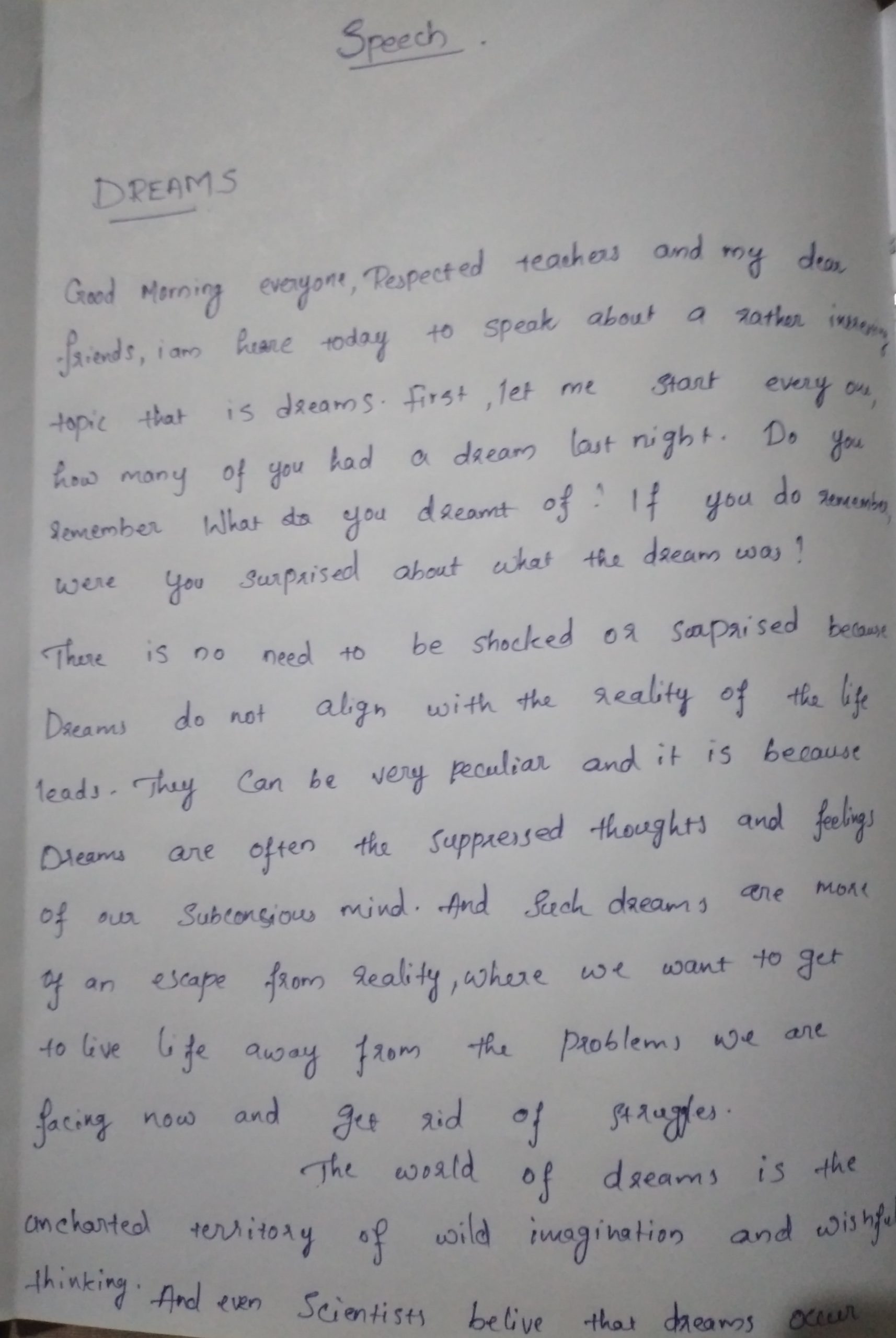 Speech – India NCC