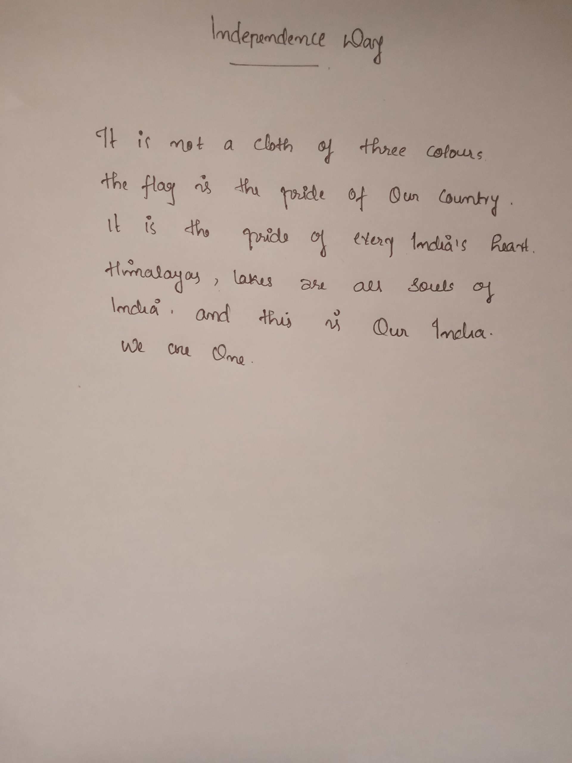 Independence day poem – India NCC