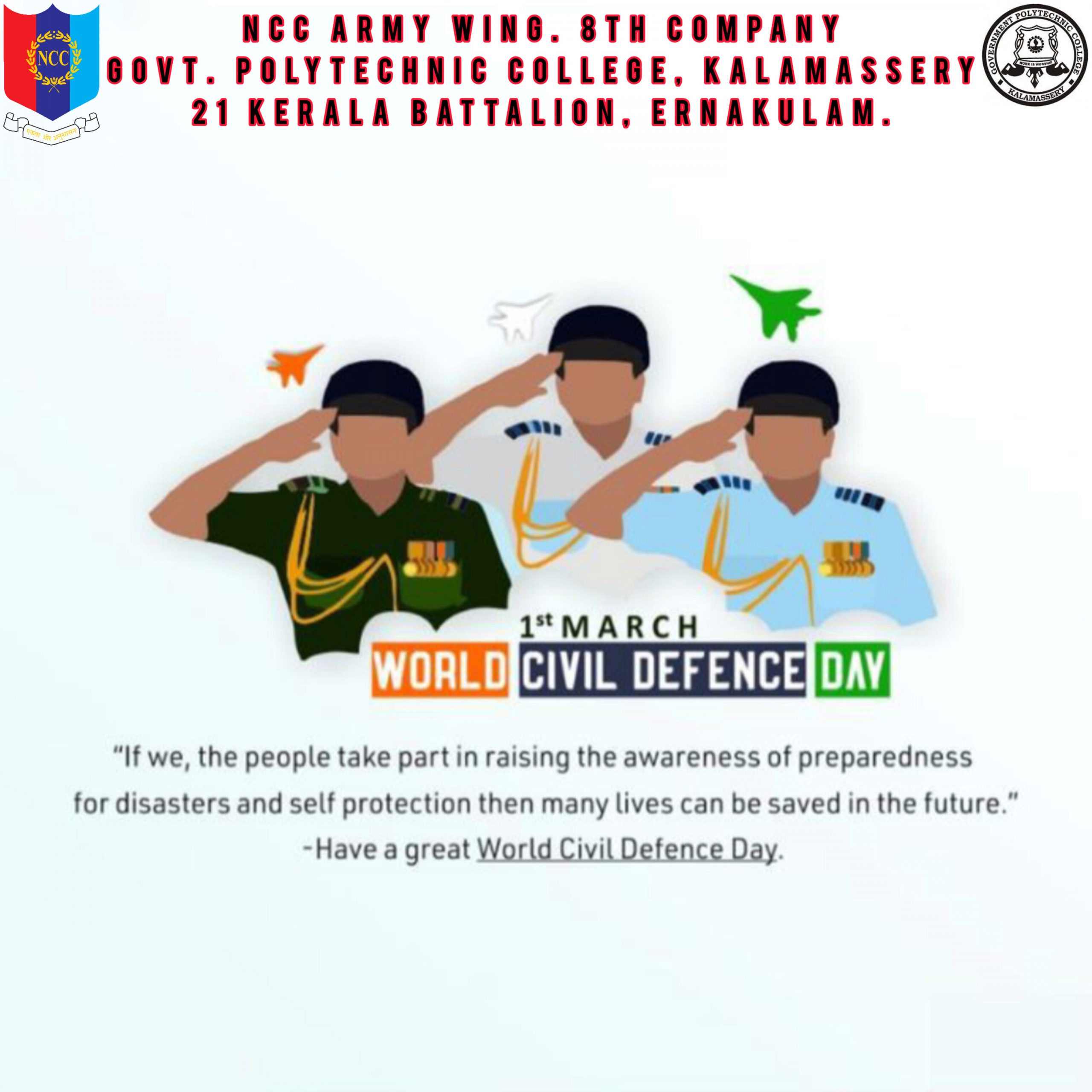 World civil defense day – India NCC