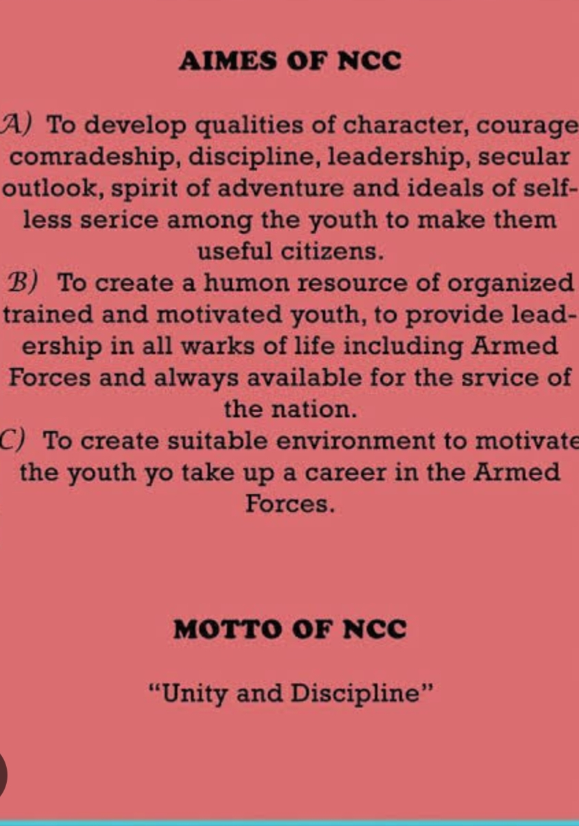Aims Of NCC – India NCC