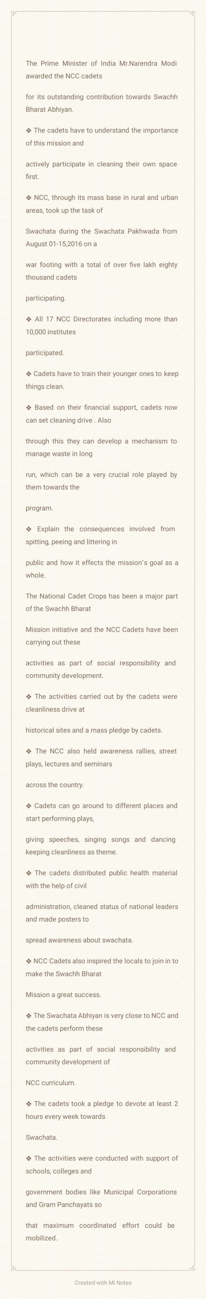 Experience as NCC Cadet – India NCC