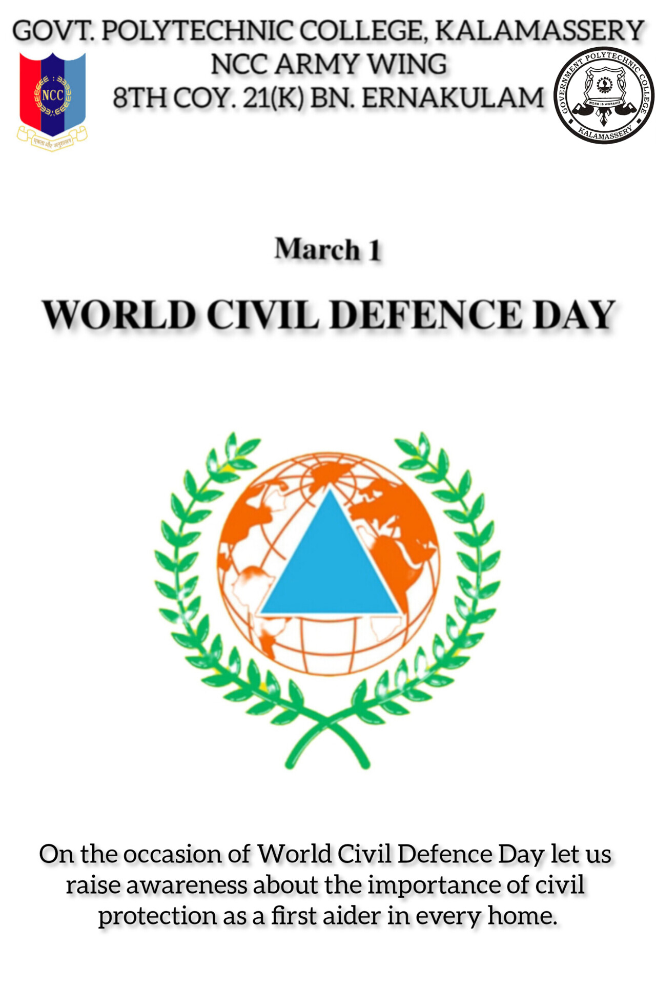 World civil defence day – India NCC