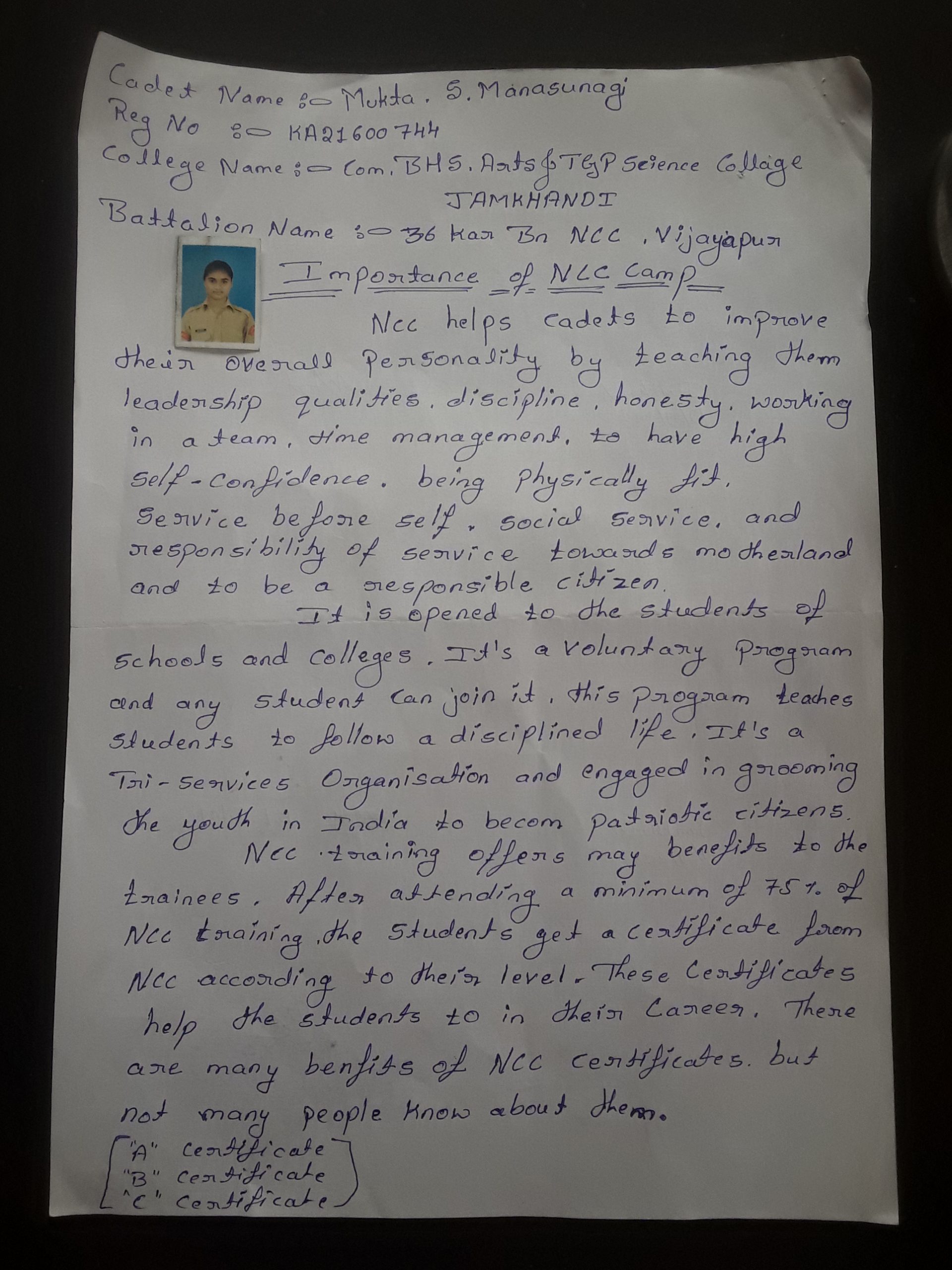 Importance of NCC Camp – India NCC