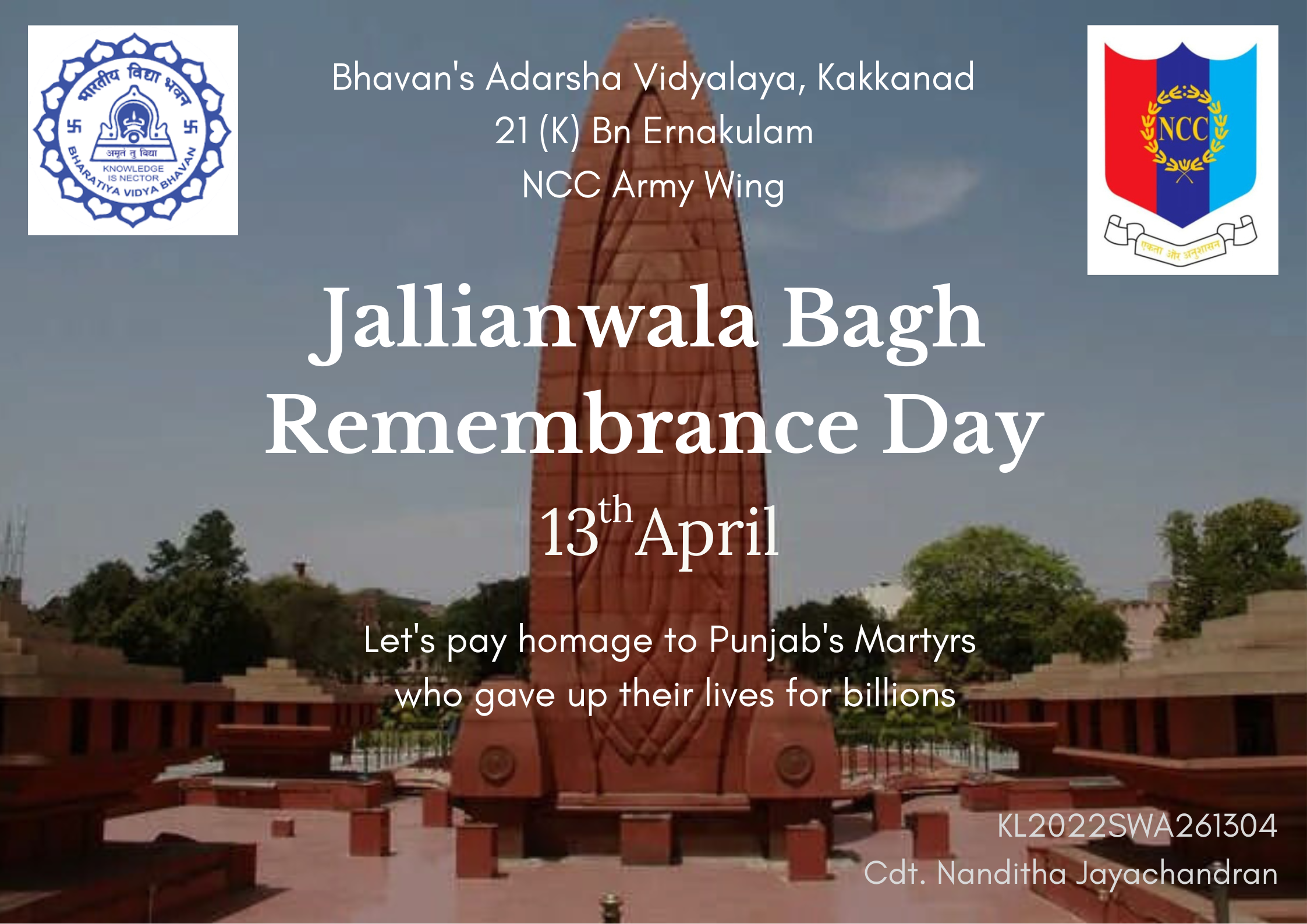 Jallianwala Bagh Remembrance Day – India NCC