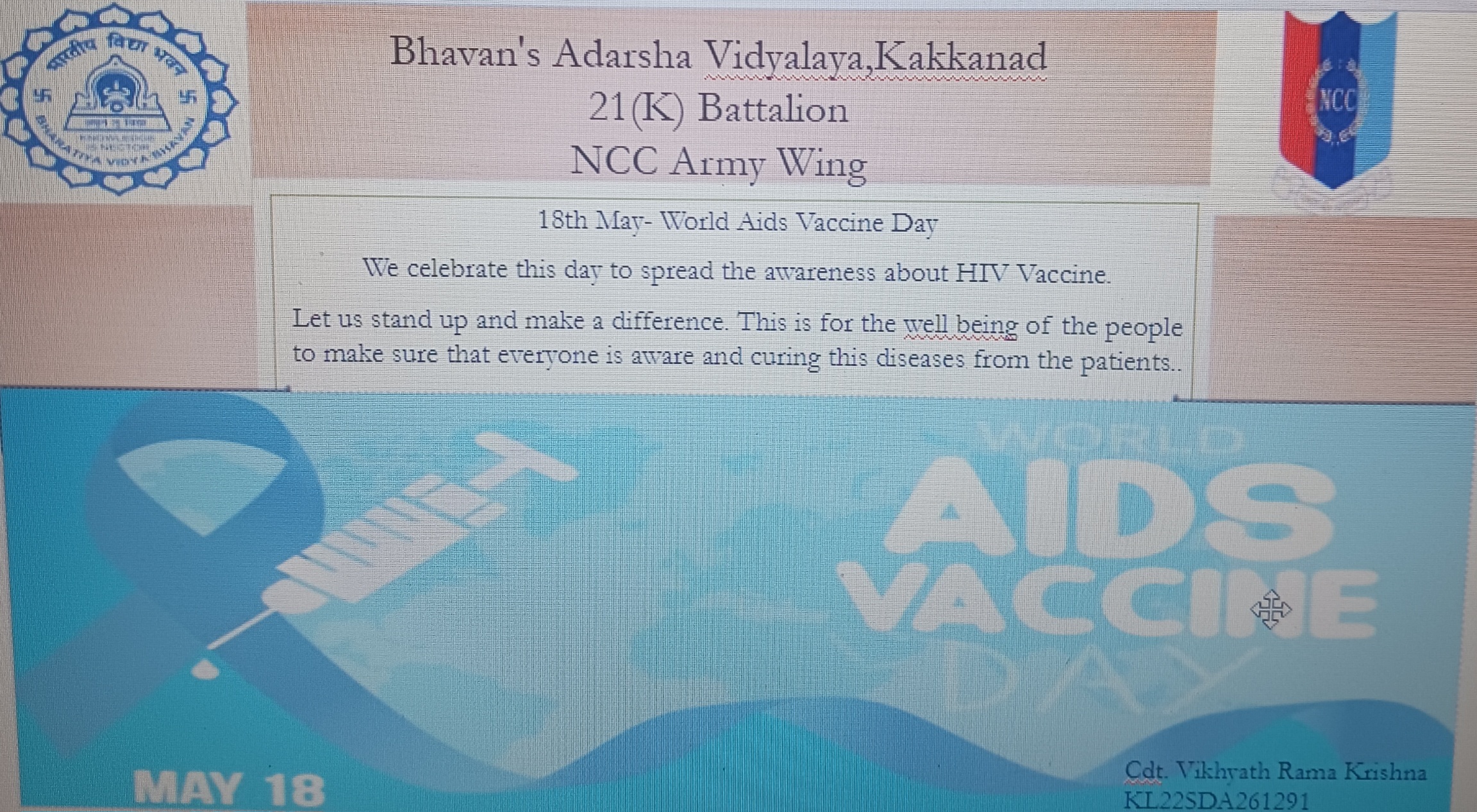 World Aids Vaccine Day 2023 – India NCC