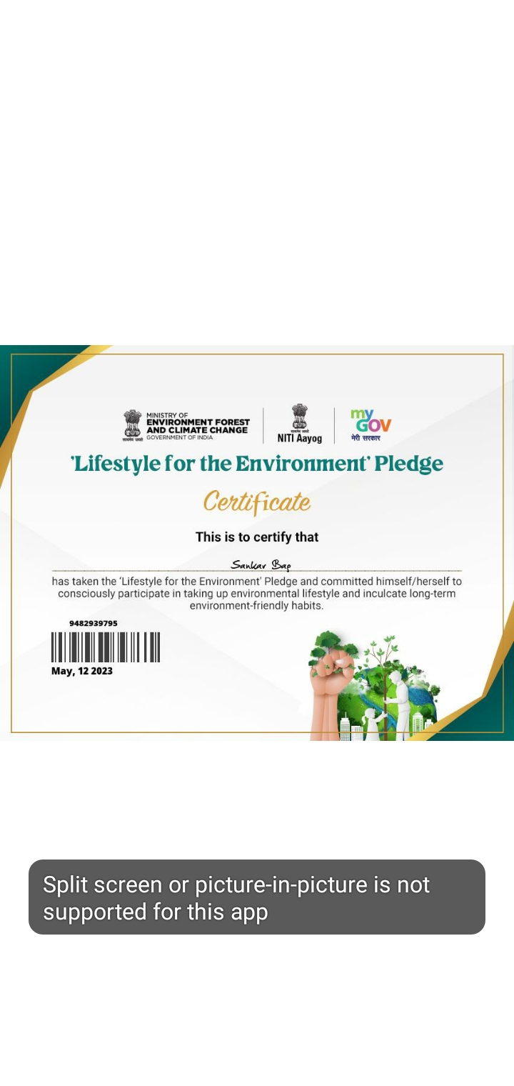Lifestyle for the Environment pledge – India NCC