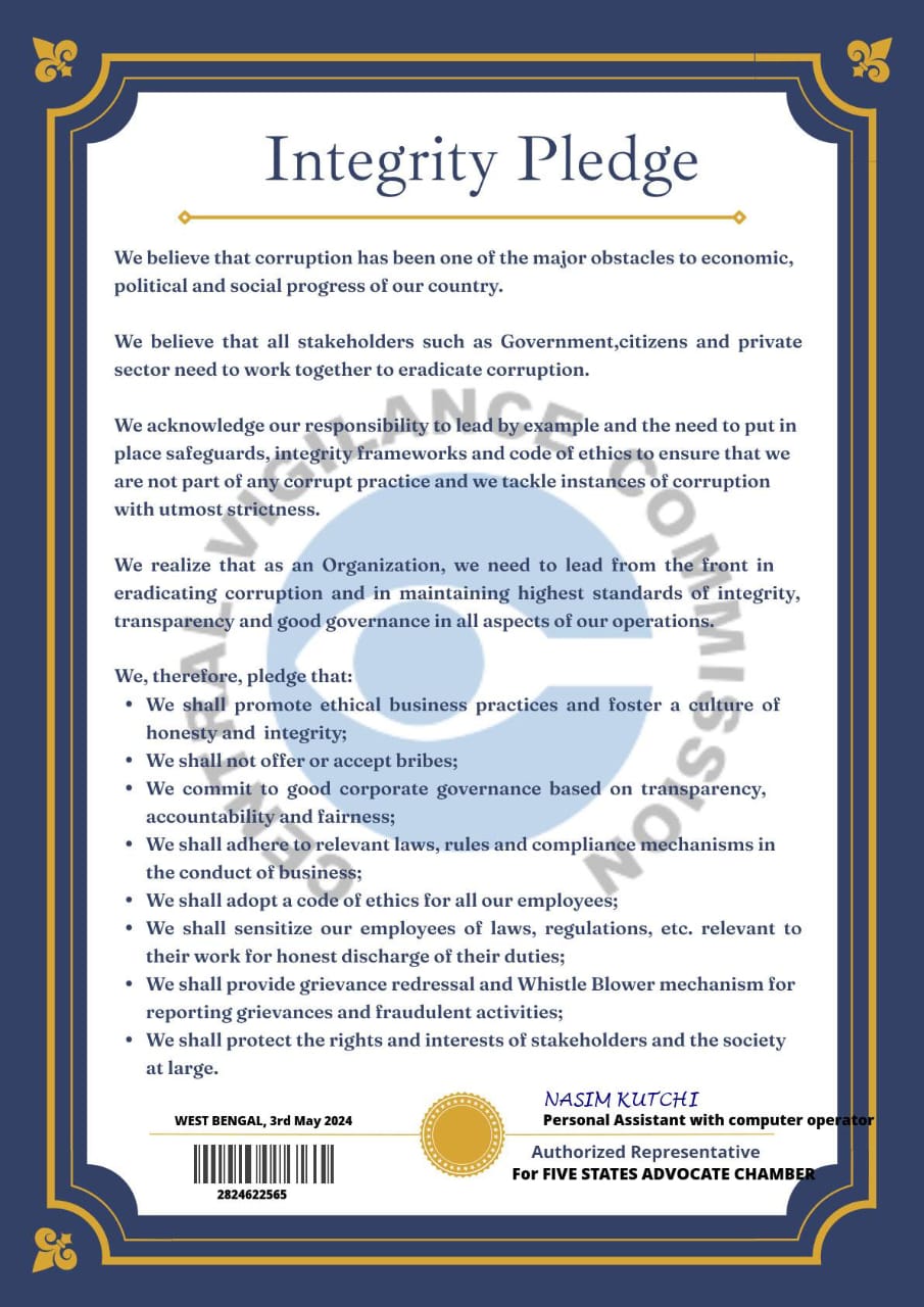 INTEGRITY PLEDGE - Self4Society